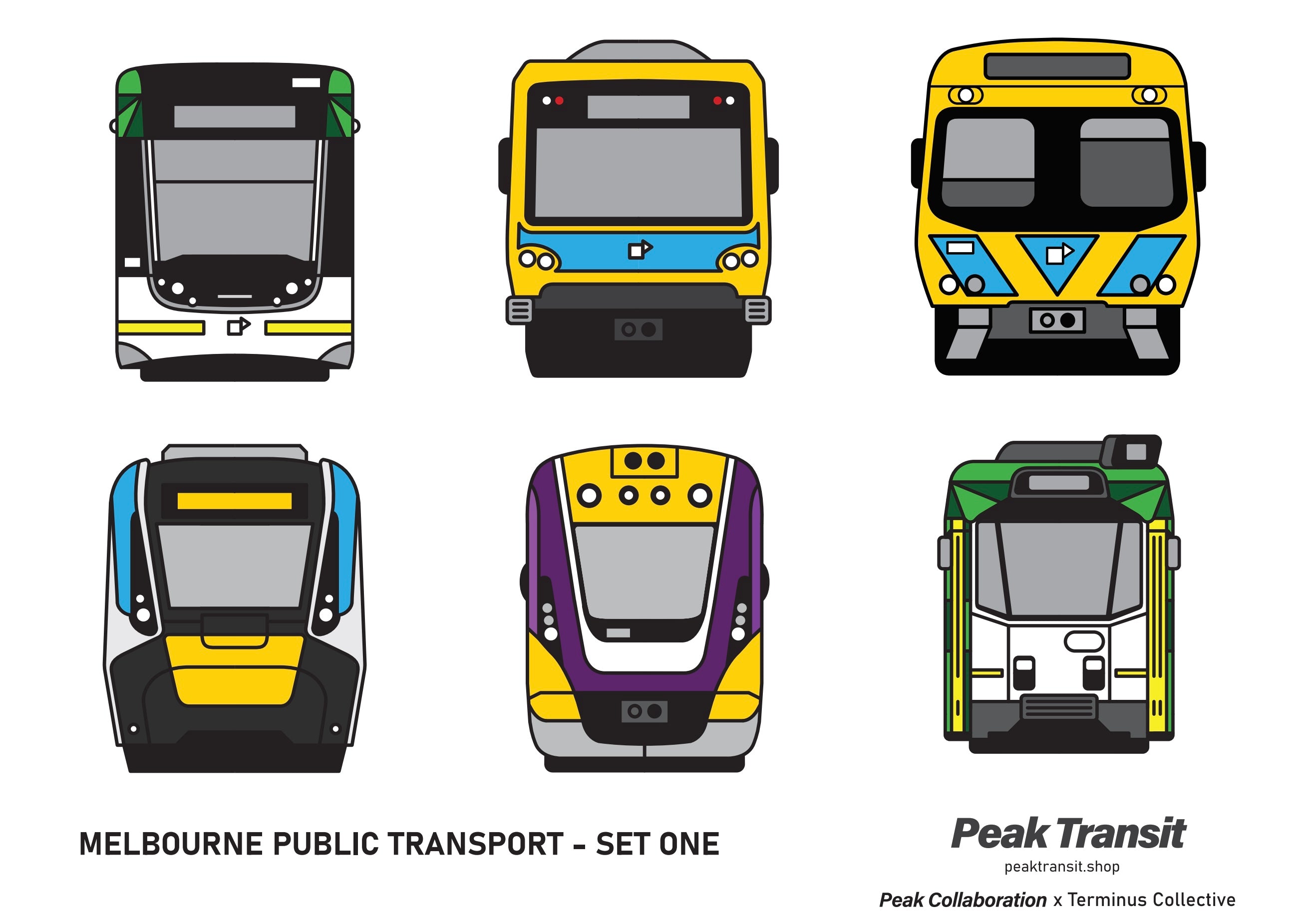 MEL transit sticker sheet – Peak Transit
